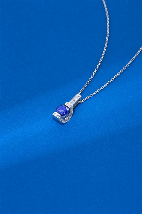 1캐럿 천연 블루 사파이어 목걸이 렐릭오럼