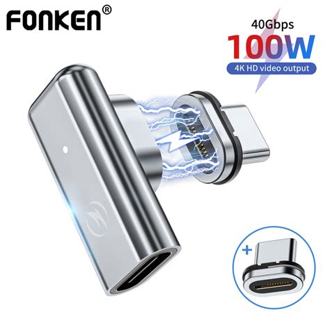 Fonken 24 Pin Type C Magnetic Adapter 40Gbs USB C Converter PD 100W Quick Charge USB 8K HD Hub