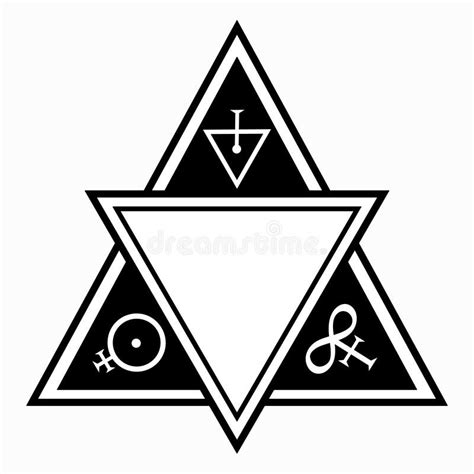 Triangular Composition With Esoteric Symbols Stock Vector