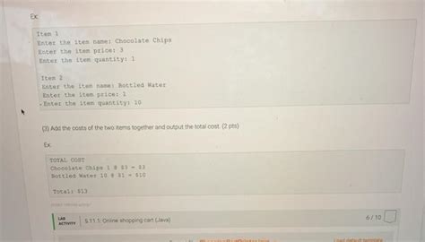 Solved 511 Online Shopping Cart Java Created Code