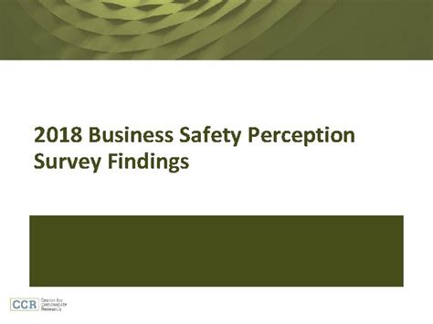 Business Safety Perception Survey Sarah Salven Mph Evaluation