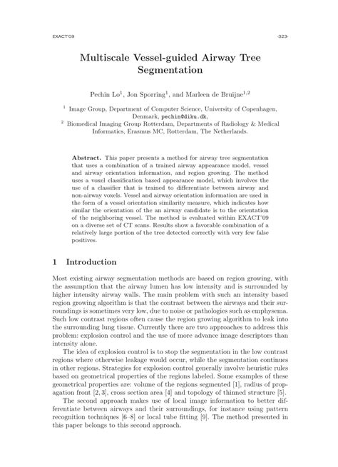 Pdf Multiscale Vessel Guided Airway Tree Segmentation