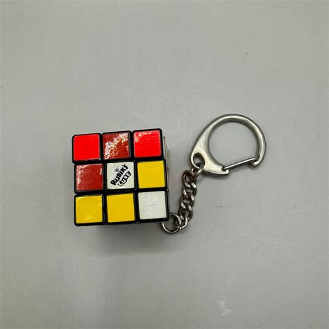 Rubiks Cube Mini Keychain Vintage Etsy