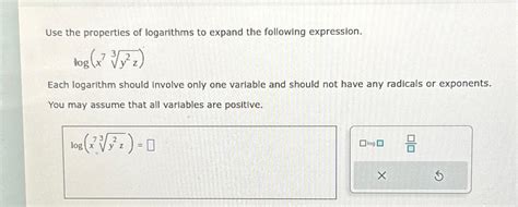 Solved Use The Properties Of Logarithms To Expand The Chegg