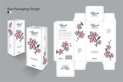 상자 화장품 보충 스파 미용 음식 머리 피부 로션 의학 크림에 대 한 포장 디자인 템플릿입니다 포장 디자인 창의적인 아이디어 상자 3d 꽃 예술 개념 분홍색 꽃 로고 벡터