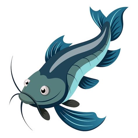 Peixe Gato Em Fundo Branco Vetor Premium
