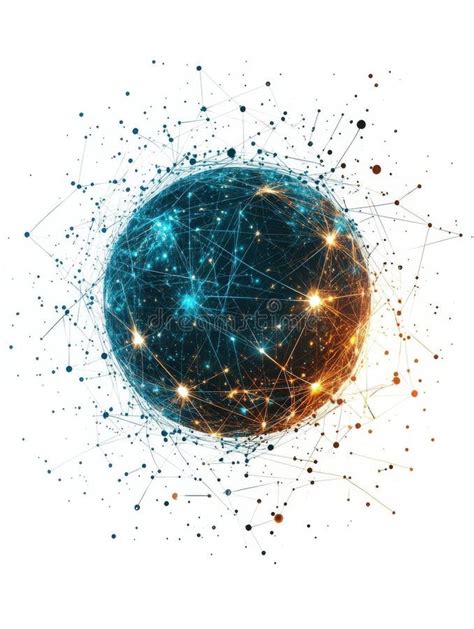 Abstract Digital Sphere With Glowing Connections Representing Global Network And Connectivity