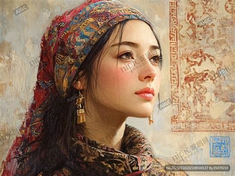 Ai创作图原创手绘新疆少女 手绘新疆姑娘 维吾尔族水彩 手绘新疆女孩 维吾尔美女插画 插画新疆女孩 新疆少女插画 新疆插画女孩 维吾尔族少女新疆 写实人物绘画 新疆民族女孩 新疆少女 维吾尔族