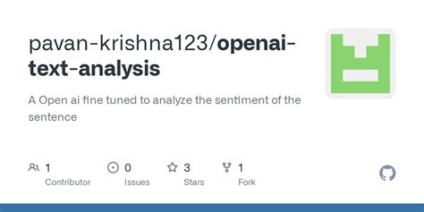 Github Pavan Krishna123openai Text Analysis A Open Ai Fine Tuned To Analyze The Sentiment Of