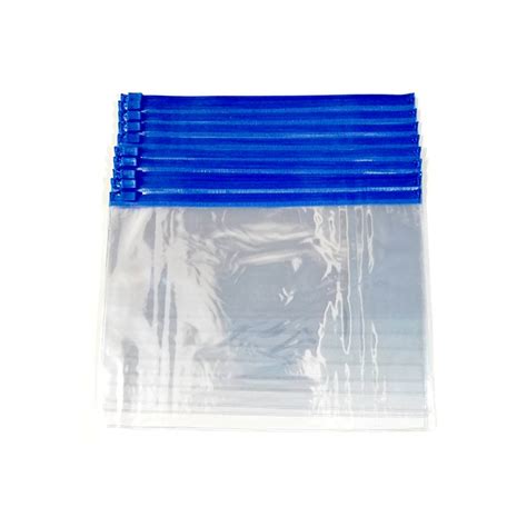 ซองพลาสติกซิปรูดใส A5 หนา 0 14 มิล ซิปรูดเลือกได้หลายสี สำหรับใส่เครื่องเขียน อุปกรณ์ แบบที่