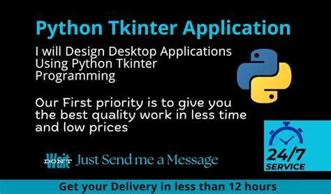 Design Python Tkinter Applications By Saqibehsan Fiverr
