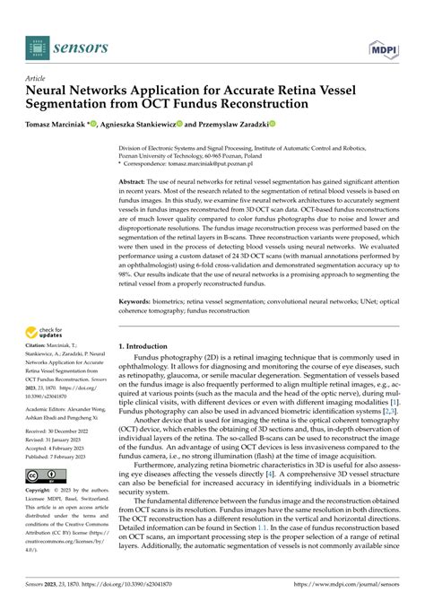 PDF Neural Networks Application For Accurate Retina Vessel