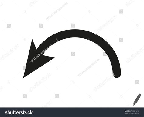 Curved Arrow Icon Vector Illustration Eps10 Stock Vector Royalty Free