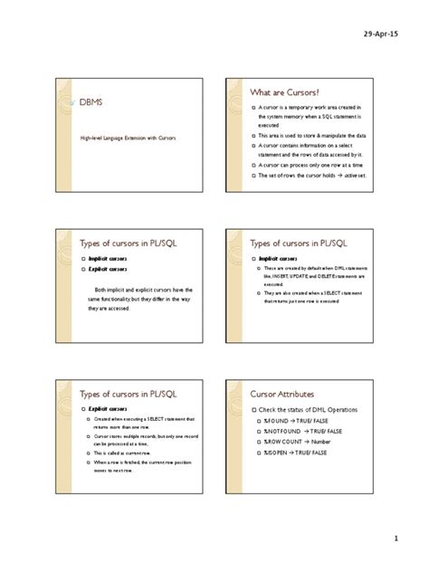 Working With Cursors Pdf Plsql Sql