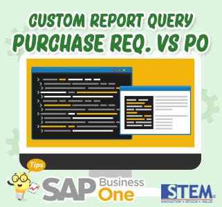 Custom Report Query Purchase Request PR Vs Purchase Order PO