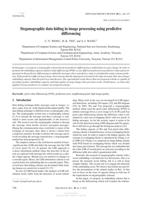 Pdf Steganographic Data Hiding In Image Processing Using Predictive
