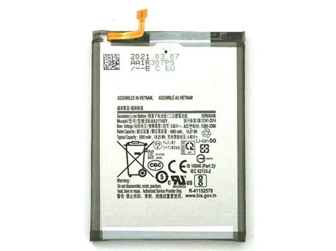 EB-BA217ABY Battery 4900mAh/18.87WH 3.85V Samsung Galaxy A21S | www ...