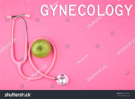 Powerpoint Template Uterus Gynecology Concept Stethoscope With Apple Luihollii