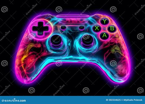 neon game controller or joystick for game console neural network ai