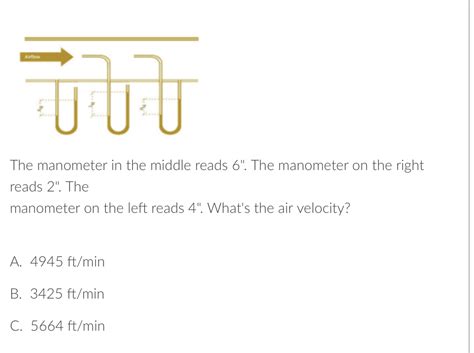 Solved The Manometer In The Middle Reads 6 ﻿the Manometer