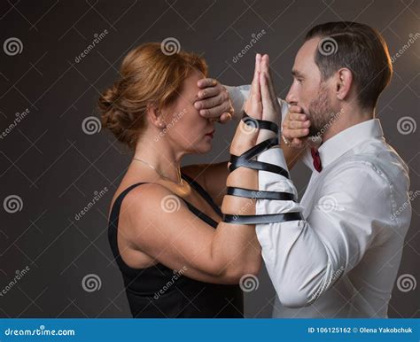 Husband And Wife Hands Tied By Tape Stock Photo Image Of Date Lovers