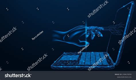 Hand Transformed Into Personal Computer Access Stock Vector Royalty