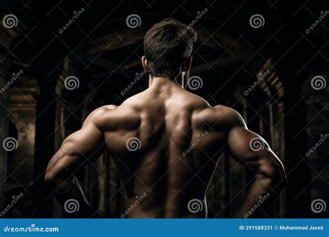 Chiseled Physique Male Back Muscles Sculpted Showcasing Dedication In