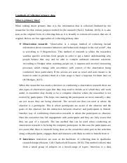 Methods Of Collecting Primary Data AutoRecovered Docx Methods Of Collecting Primary Data