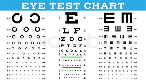 Eye Test Chart Set Vector Vision Test Optical Exam Healthy Sigh Medical Care