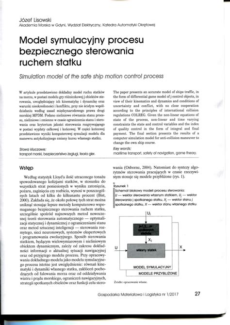 Pdf Simulation Model Of The Safe Ship Motion Control Process