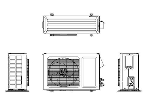 Split Condenser Four Views In Autocad Cad 326 14 Kb Bibliocad