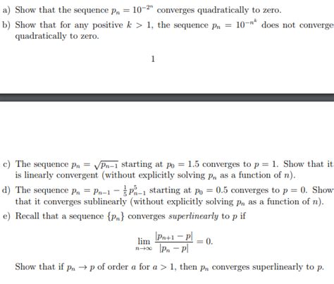 Solved A Show That The Sequence Pn 10−2n Converges