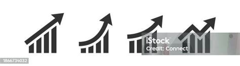그래프 성장 아이콘입니다 위쪽 화살표 기호입니다 진행률 다이어그램 금융이 성장합니다 그래픽 증가 벡터 일러스트 레이 션입니다 0명에 대한 스톡 벡터 아트 및 기타 이미지