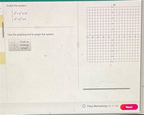 Solved Graph The System X2y2≤16x2y2≥4 Use The Graphing