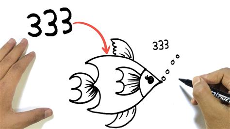 How To Draw A Fish Using The Number 333 Fish Drawing Tutorial Art Video For Beginners YouTube