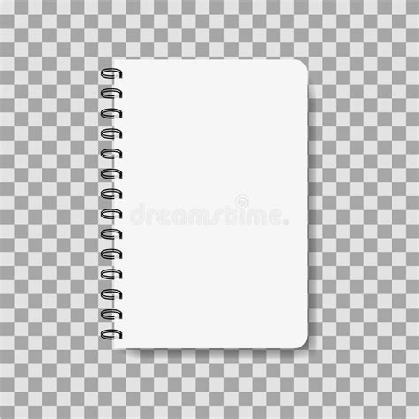 Realistic Notebook In Mockup Style Blank Notepad With Spiral Template