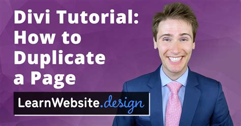 divi how to duplicate a page tutorial ~ learnwebsite design