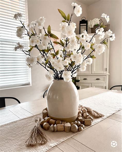 Spring Floral Stems Dining Table Centerpiece Vase Dining Room Table