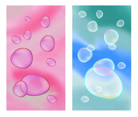 Premium Vector Set Of Translucent Bubbles On Diffuse Abstraction Background For Trendy Pink