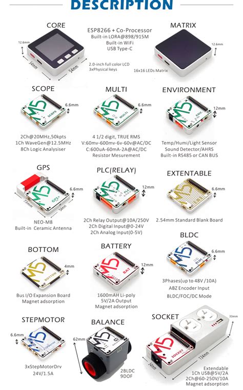M5stack Stackable Arduino With Compact Aluminum Shell Mb Raw