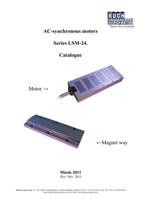 Ac Synchronous Motors Series Lsm 24 Catalogue Motor