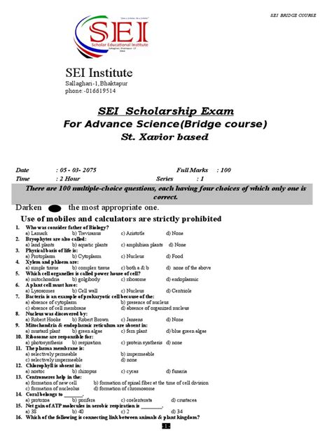 Bridge Course 2 Pdf Cell Biology Plants