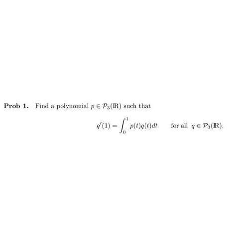 Solved Find A Polynomial P In P R Such Chegg Com