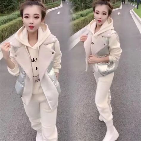 가을과 겨울 새로운 패션 슬림하고 두꺼운 3 피스 양복 조끼 스웨터 레깅스 바지 따뜻하게 유지바지 슈트 Aliexpress