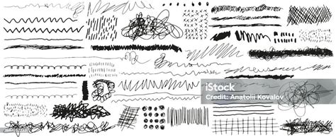 Tangle Thin Curved Black Lines Squiggles With Simple Texture Doodle Patterns Vector Hand Drawn