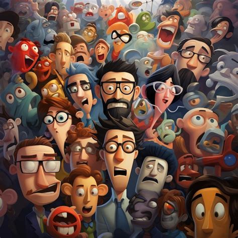 Premium Ai Image A Vector Cartoon Illustration With Multiple Characters