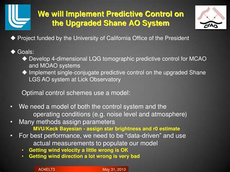 Ppt Fourier Based Predictive Ao Schemes For Tomographic Ao Systems Powerpoint Presentation