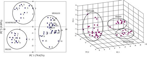 Data Variance Contained By The First Two Left And Three PCs Right Download Scientific
