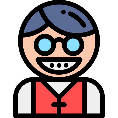 Nerd Detailed Rounded Lineal Color Icon