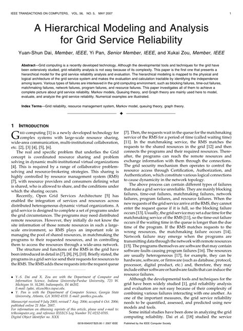 Pdf A Hierarchical Modeling And Analysis For Grid Service Reliability